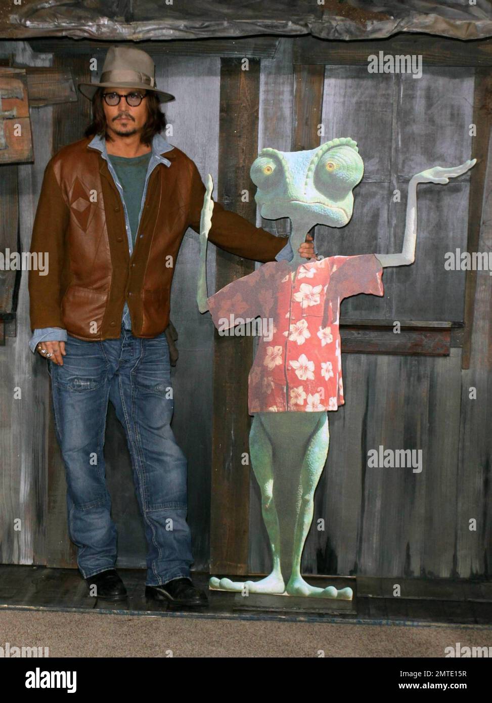 Johnny Depp attending the Los Angeles premiere of "Rango" at the ...