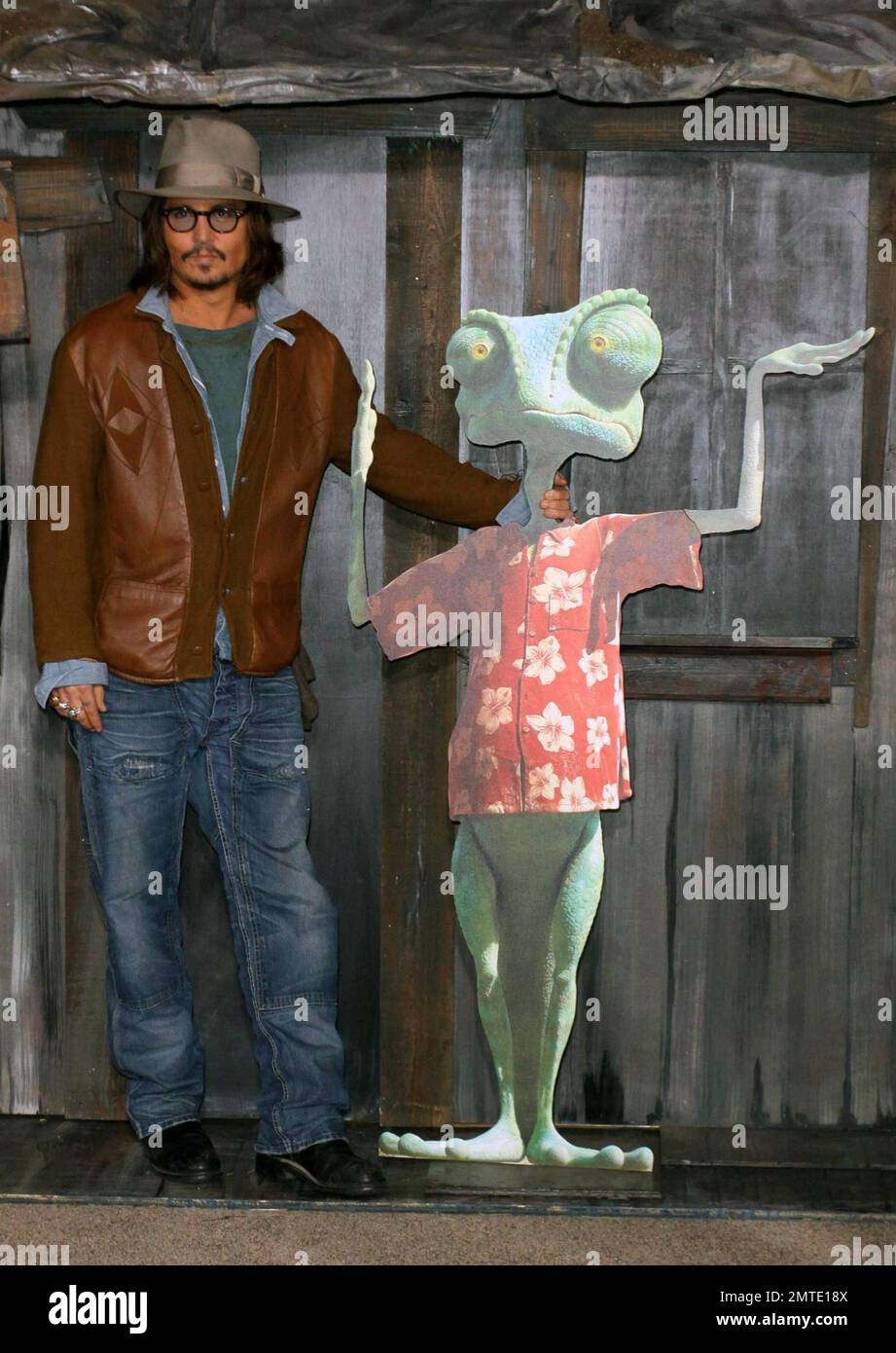 Johnny Depp attending the Los Angeles premiere of "Rango" at the ...