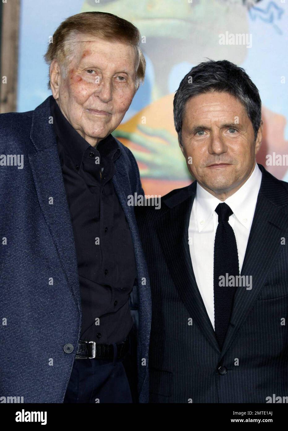 Sumner Redstone (L) attending the Los Angeles premiere of "Rango" at ...