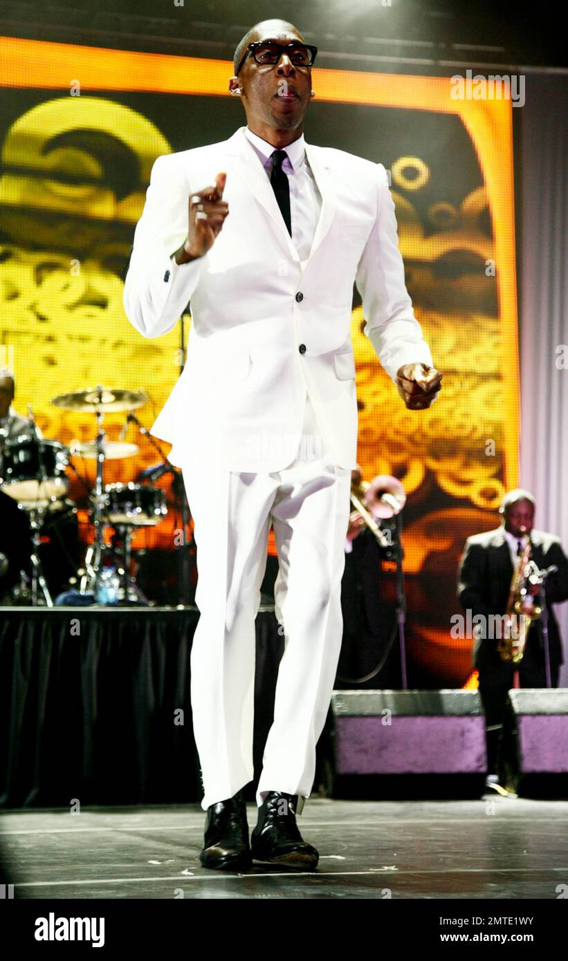 American R&B singer and record producer Raphael Saadiq looks sharp in a ...