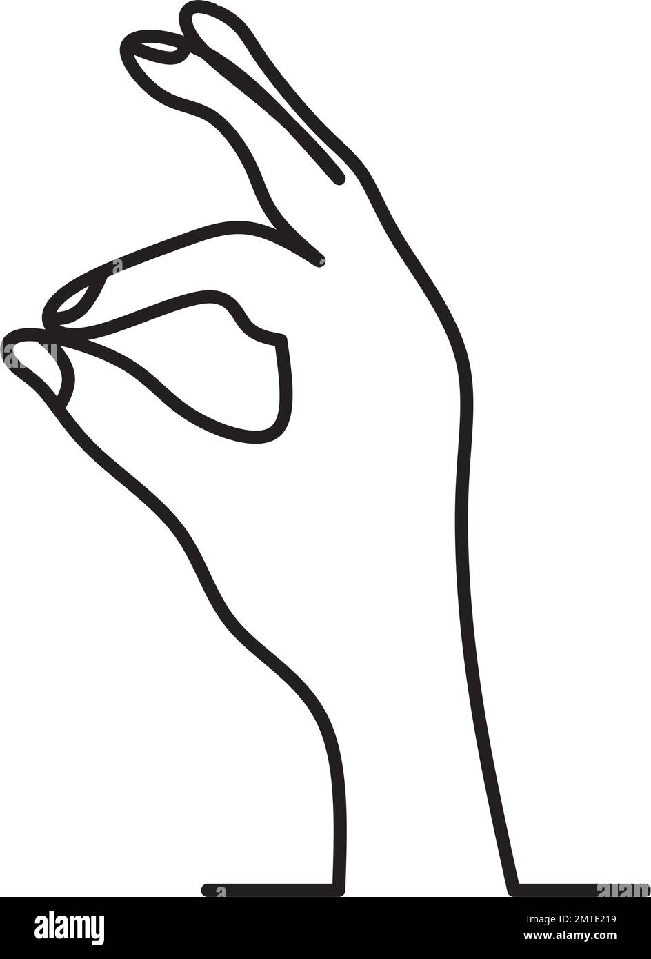 ok hand icon line art vector illustration design Stock Vector Image ...