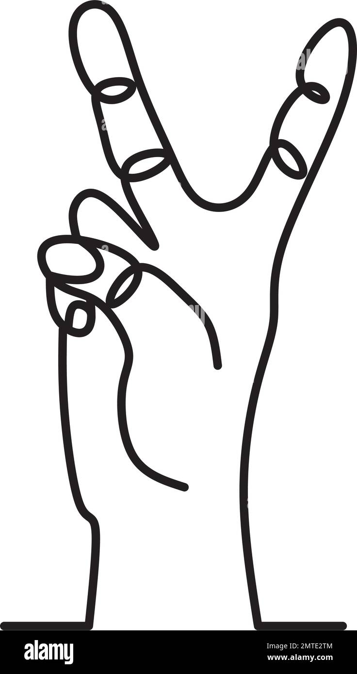 Peace sign one line drawing on white isolated background. Vector ...