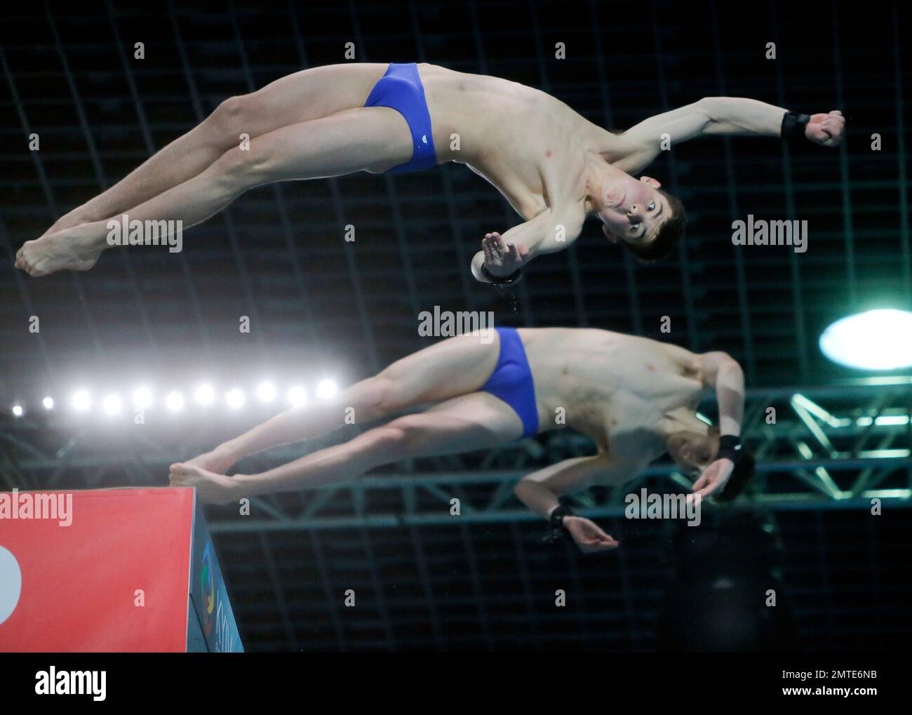 British Matthew Dixon, top, and Noah Williams compete on their way to ...