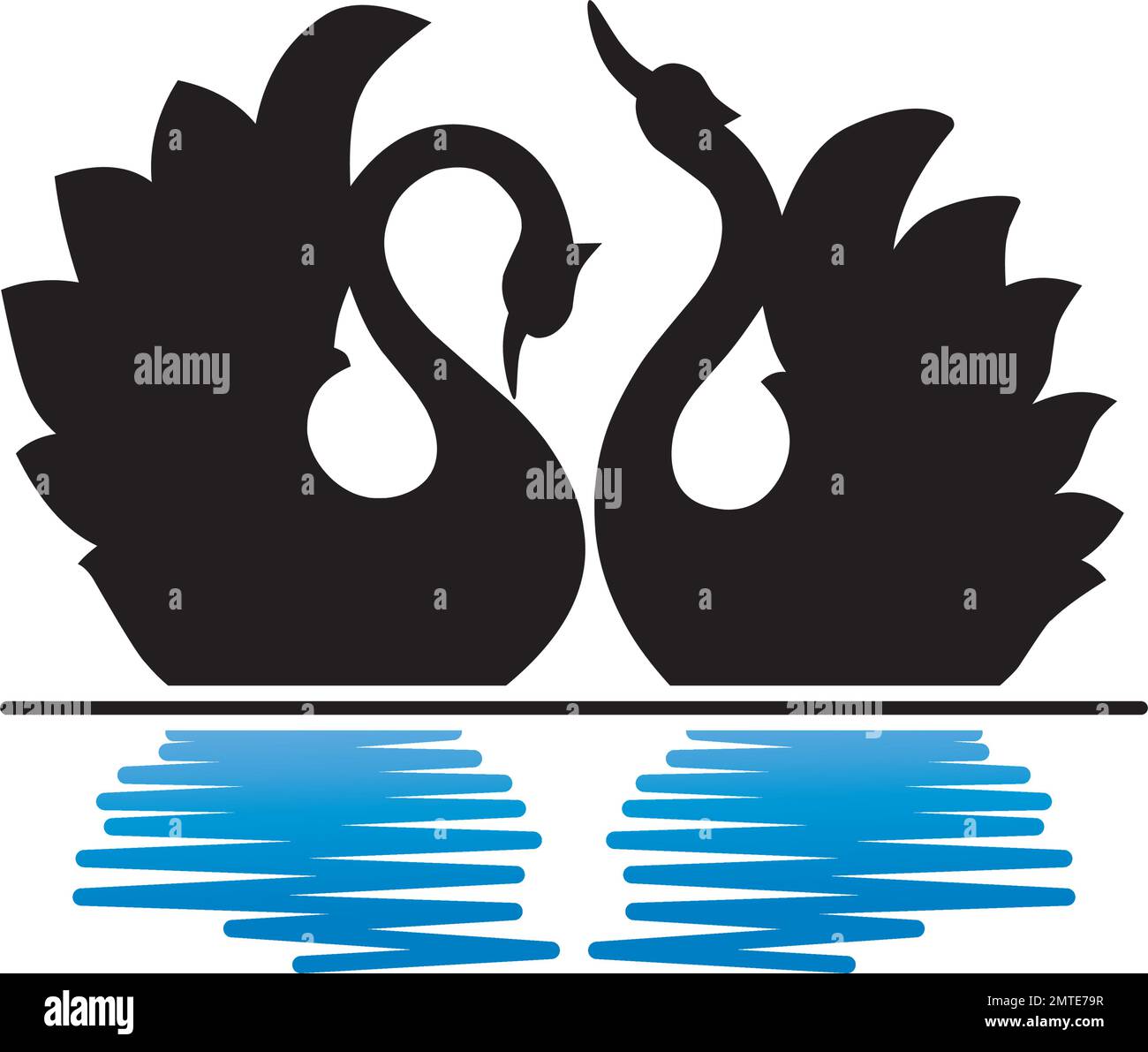 Vector swan silhouette illustration logo design Stock Vector Image ...