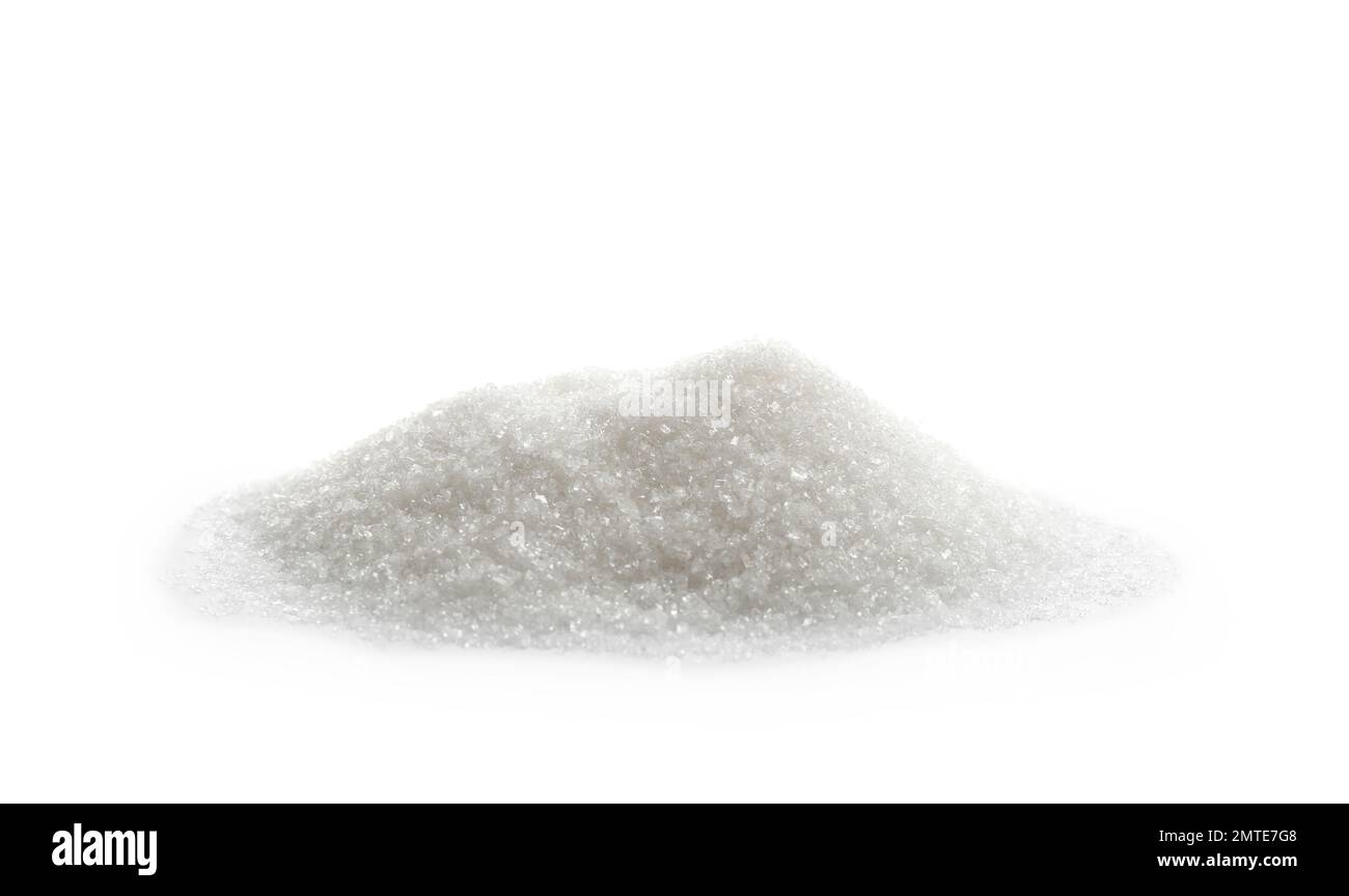 Pile of granulated sugar isolated on white Stock Photo - Alamy
