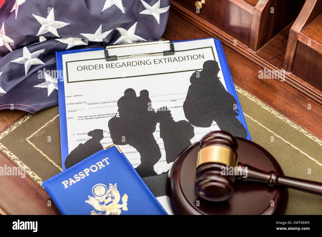 Immigration Removal Order. Silhouettes of people illegally crossing the ...