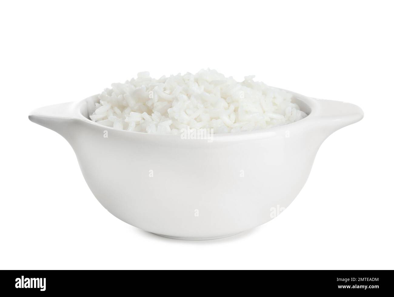 Bowl with cooked rice isolated on white Stock Photo - Alamy