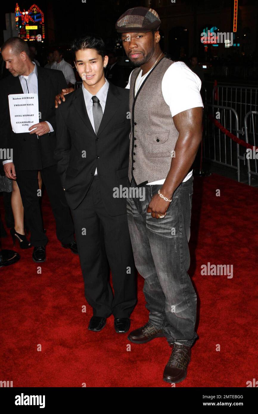 Curtis "50 Cent" Jackson and Boo Boo Stewart at the premiere of "Red ...