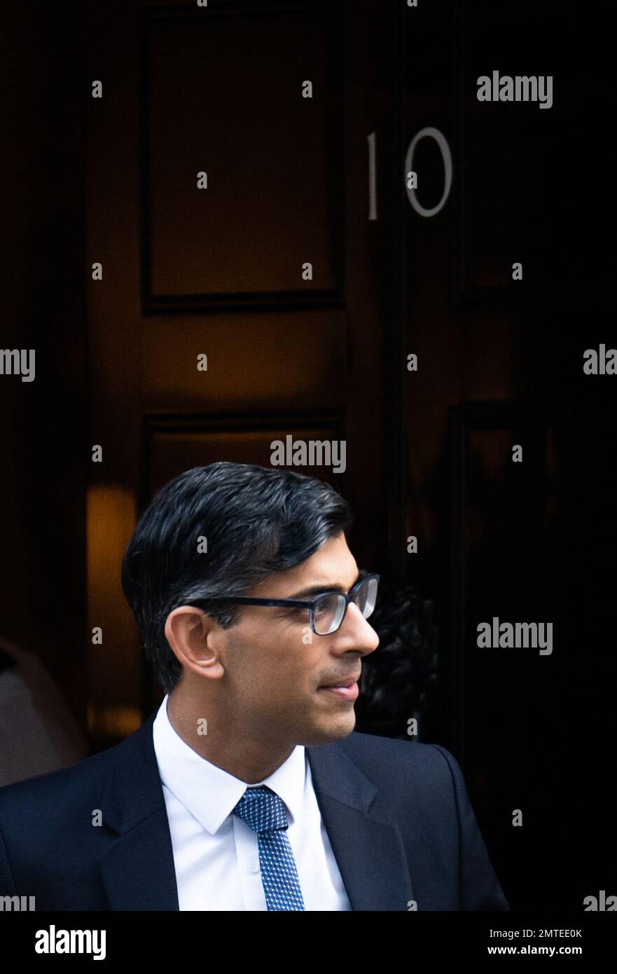 Prime Minister Rishi Sunak leaves 10 Downing Street, London, to attend ...