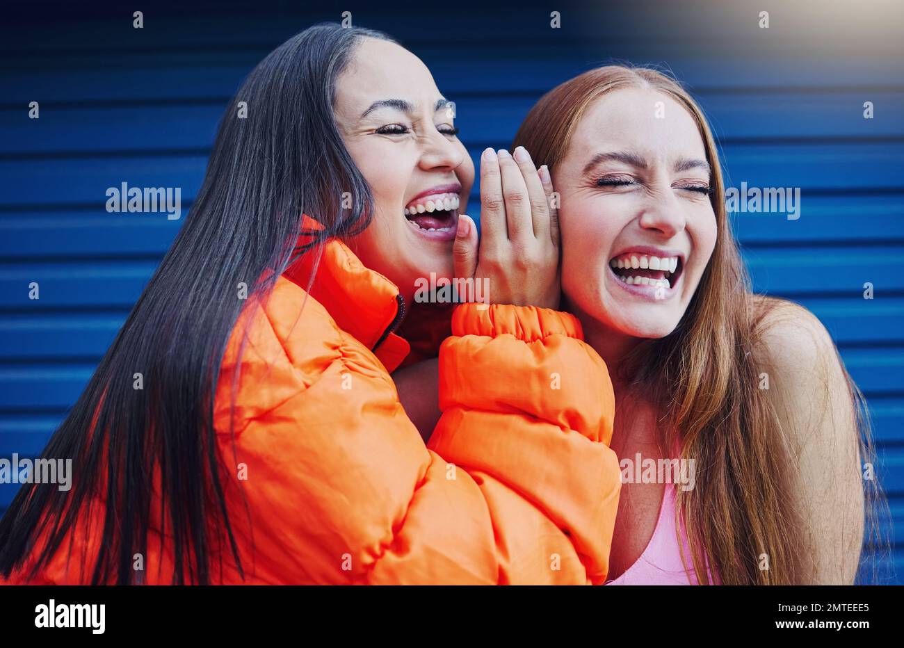 Gossip, women talking and friends, laughing and reunion, bonding and ...