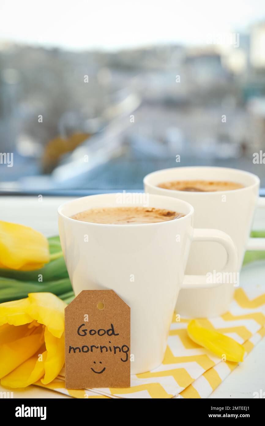 Words good morning spring flowers hi-res stock photography and images ...