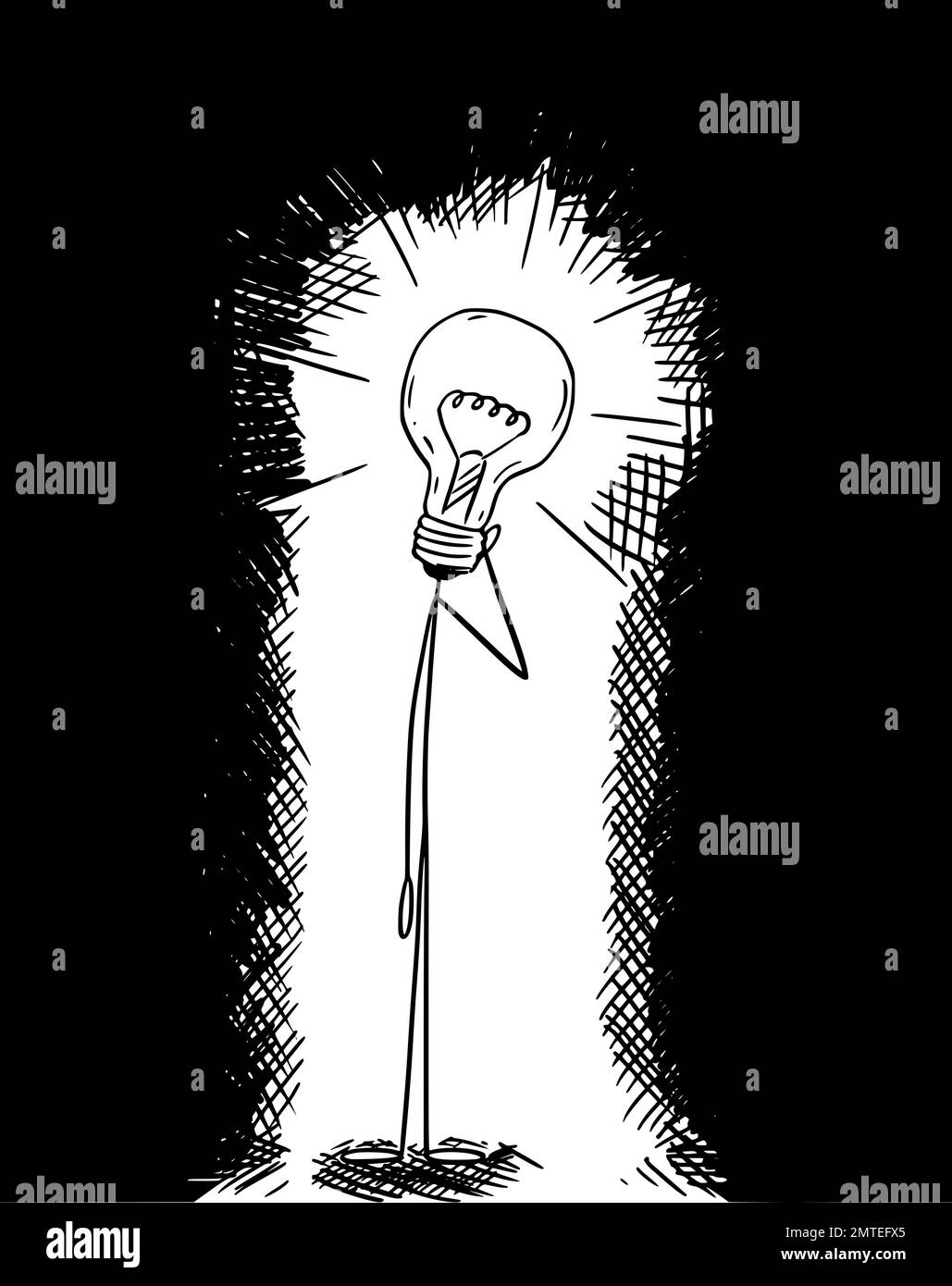 Creative Individuality, Vector Cartoon Stick Figure Illustration Stock ...