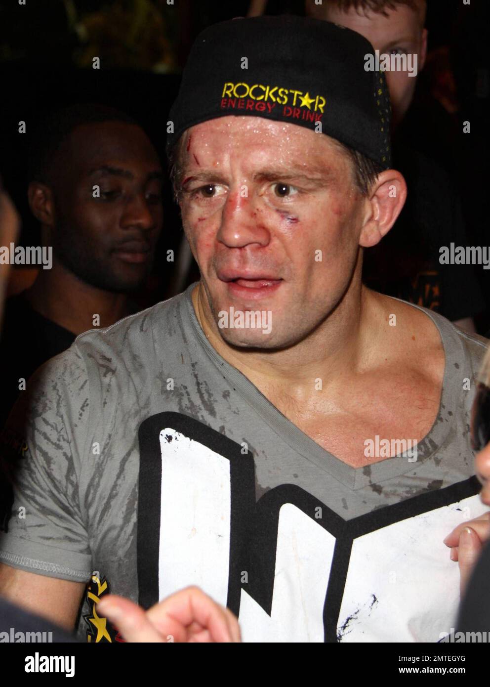 Former MMA fighter Alex Reid and opponent Tom 'Kong' Watson fight it ...