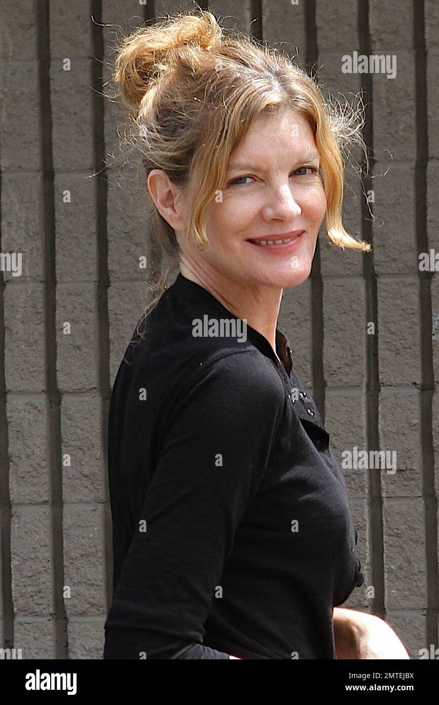 EXCLUSIVE!! Wearing a black top and white pants, actress Rene Russo ...