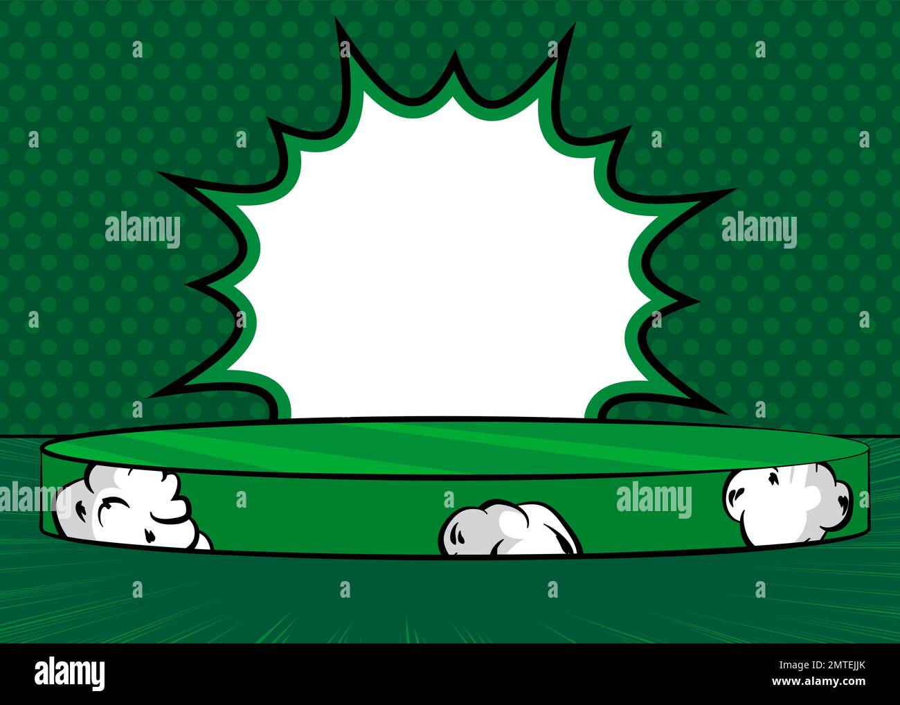 Comics scene pedestal. Comic Book product podium stage. Abstract ...