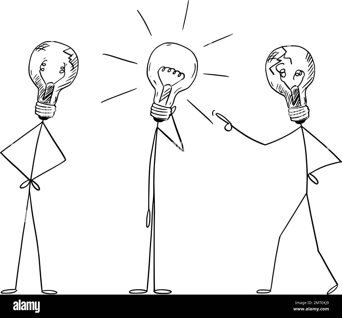 Difference of Creative Individuality, Vector Cartoon Stick Figure ...