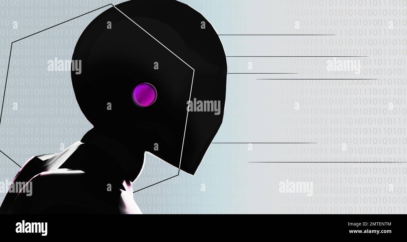 Silhouette of a robot on a bright background. Artificial intelligence ...