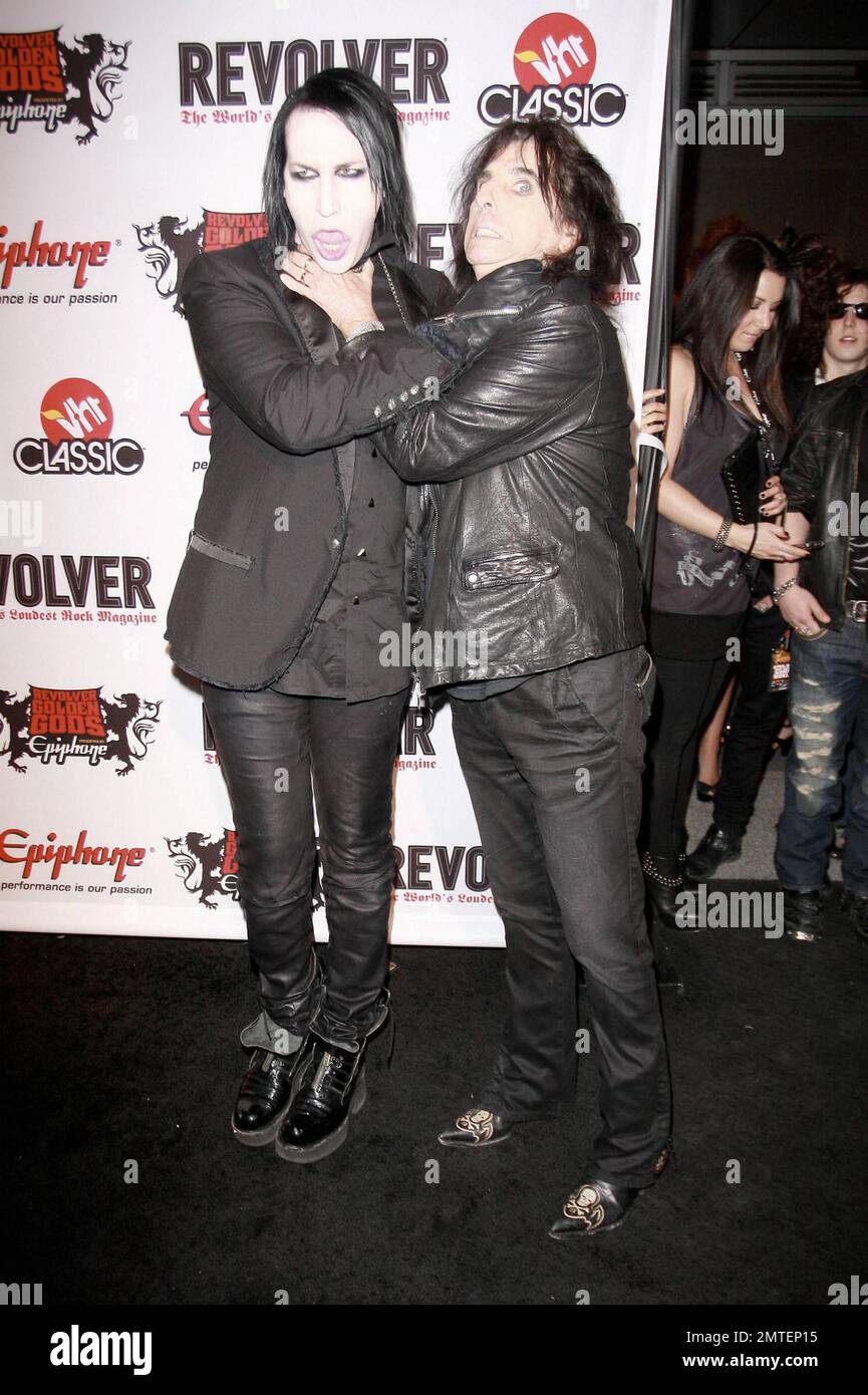 Marilyn Manson and Alice Cooper at the Revolver Golden Gods Awards at ...