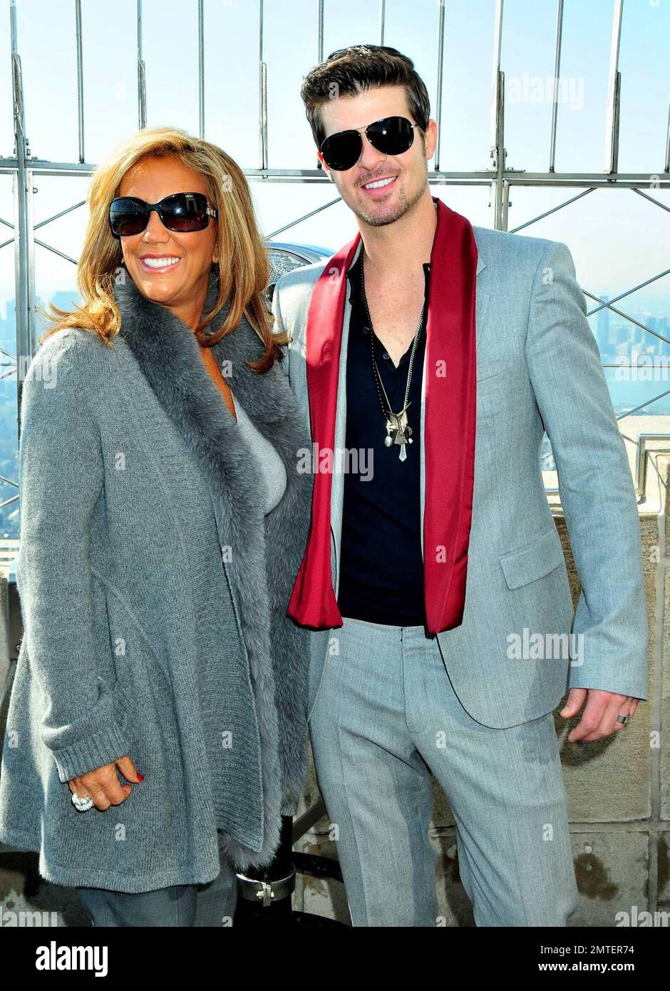 Denise Rich And Robin Thicke light The Empire State Building For ...