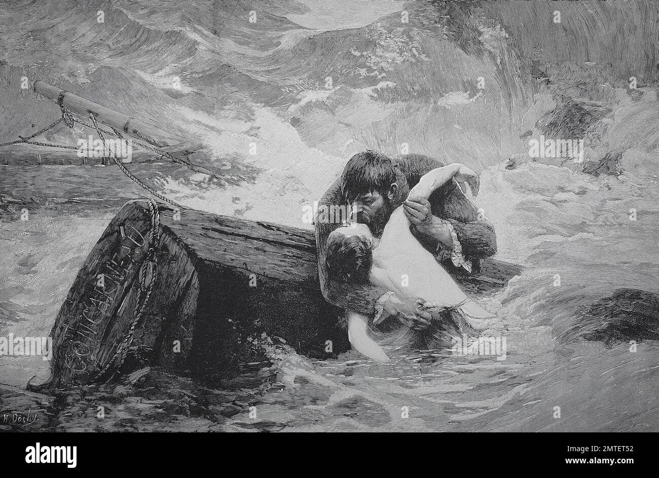 Goodbye forever. After a shipwreck, the man can no longer save his wife ...