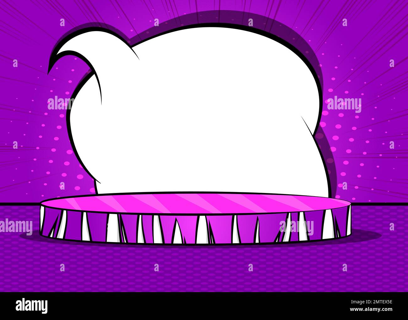 Comics scene pedestal. Comic Book product podium stage. Abstract ...