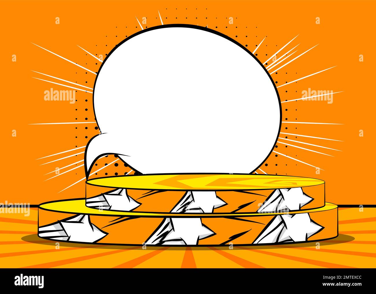 Comics scene pedestal. Comic Book product podium stage. Abstract ...