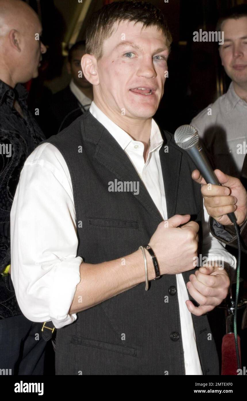 Boxer Ricky Hatton poses on the red carpet in front of Studio 54 ...