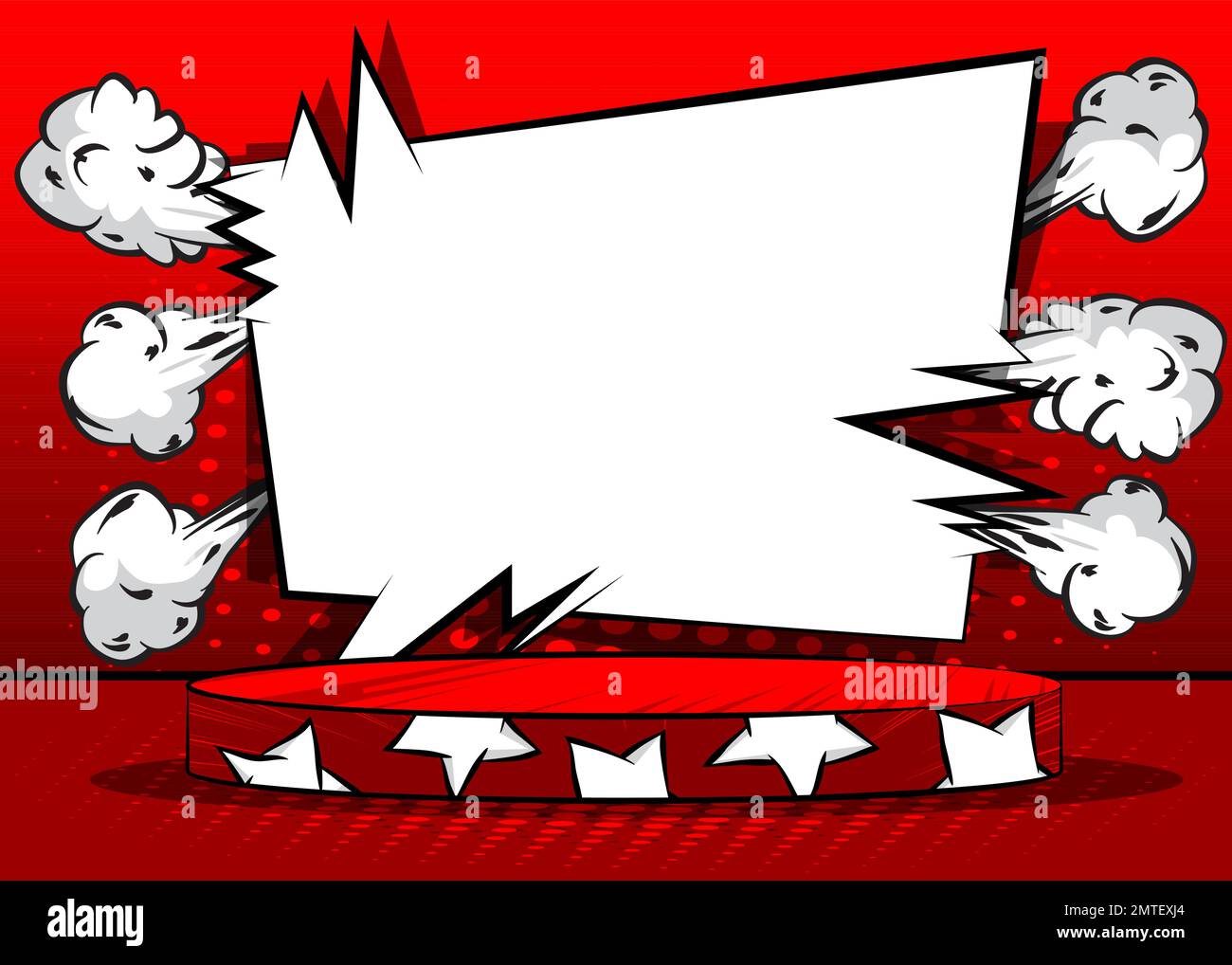 Comics scene pedestal. Comic Book product podium stage. Abstract ...