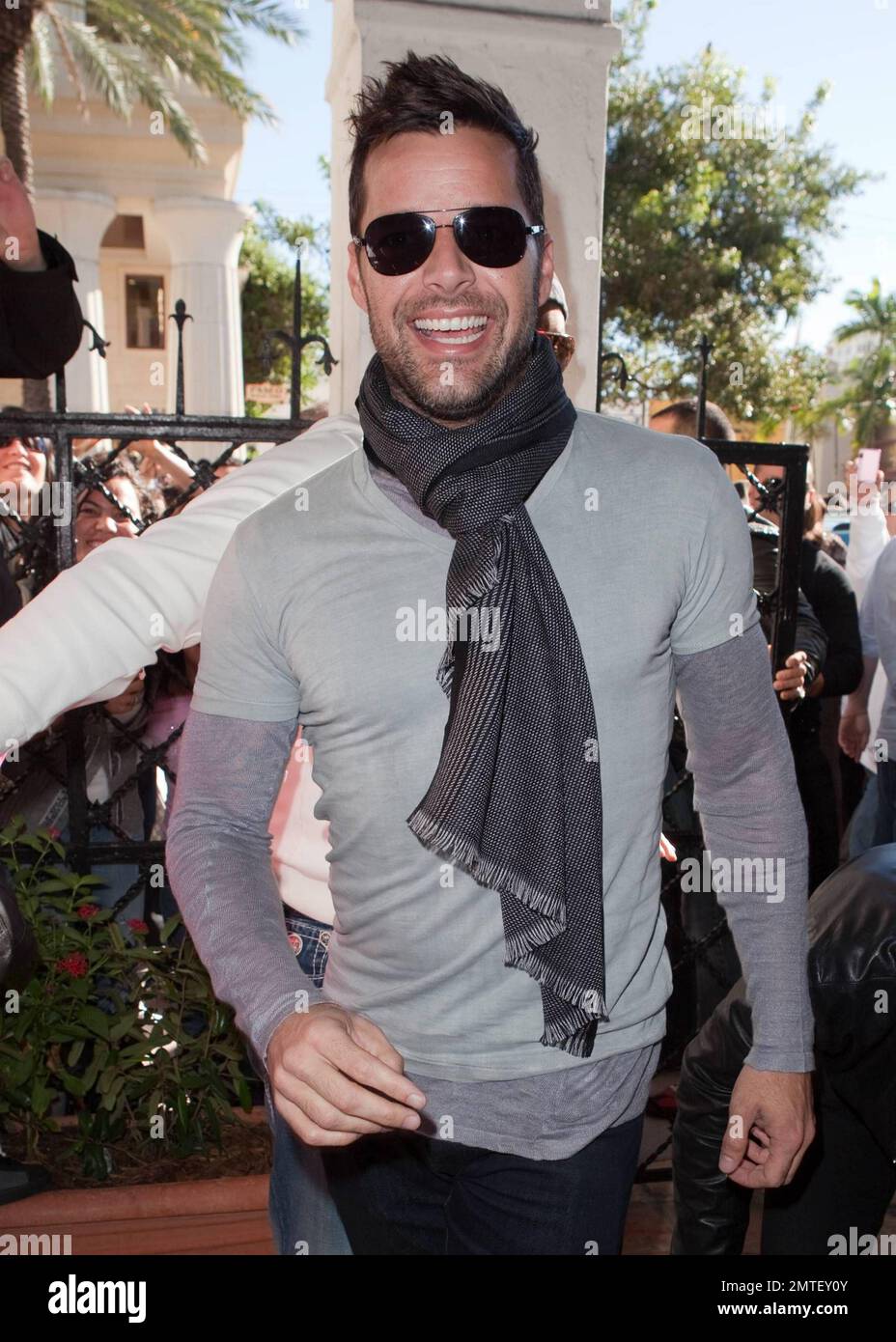 Puerto Rican pop singer Ricky Martin appeared very happy and energetic ...