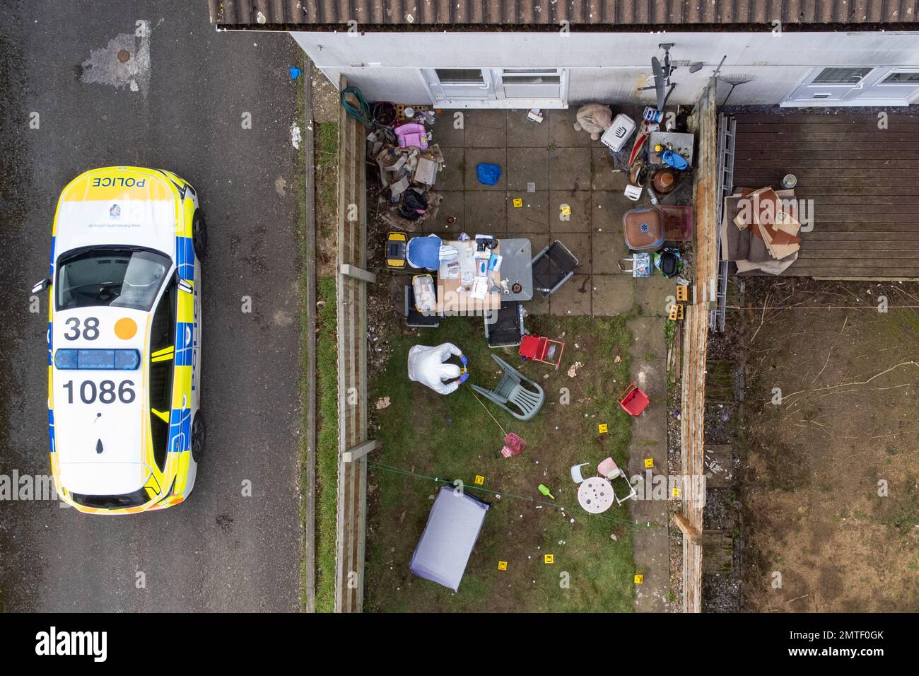 Forensic officers at the scene on Broadlands, Netherfield, Milton ...