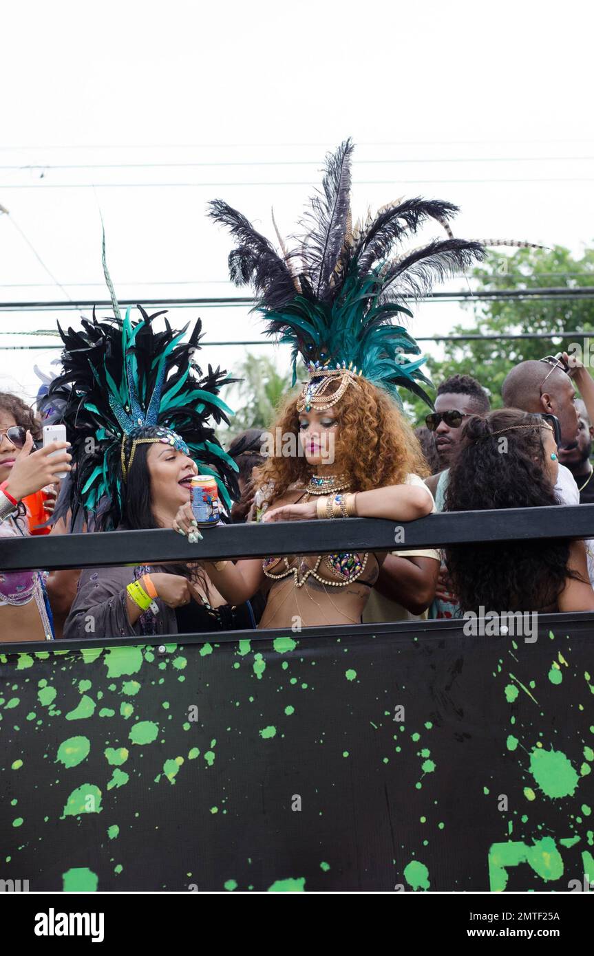 Rihanna made an appearance at the Kadooment Day parade in her native ...