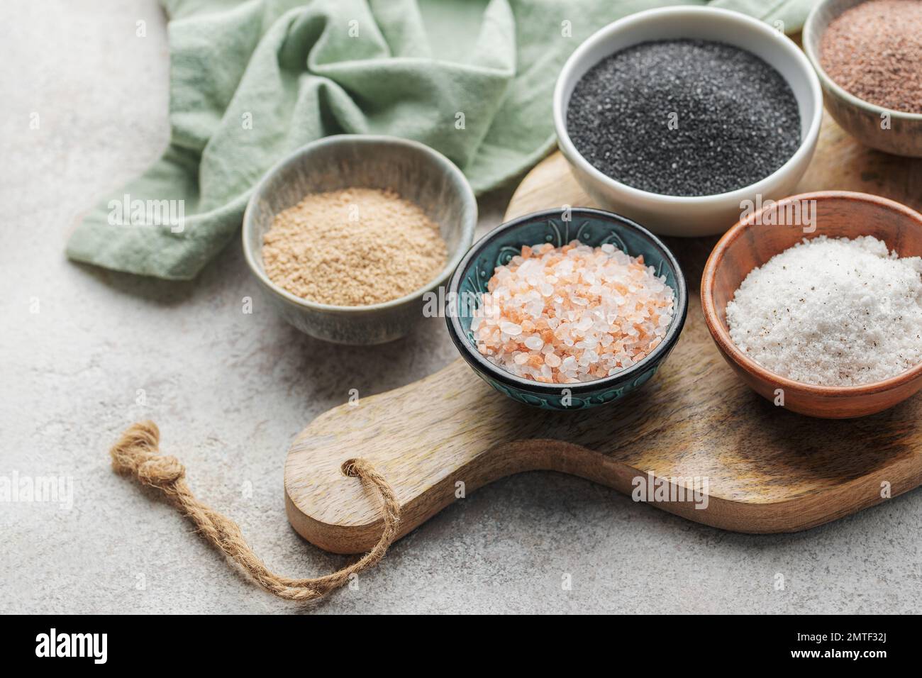 Assorted speciality salt, himalayan pink salt, italian black truffle ...