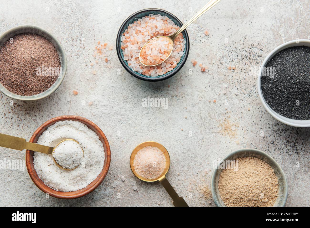 Assorted speciality salt, himalayan pink salt, italian black truffle ...