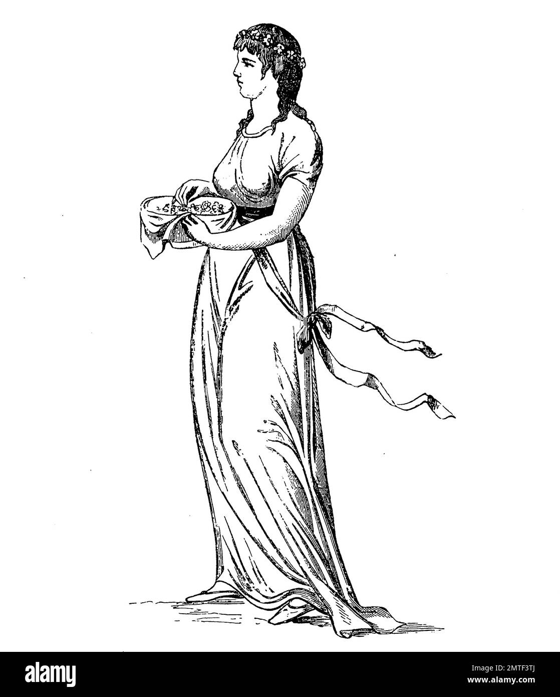 young girl at the celebration of the revolution, 1790, france, History ...