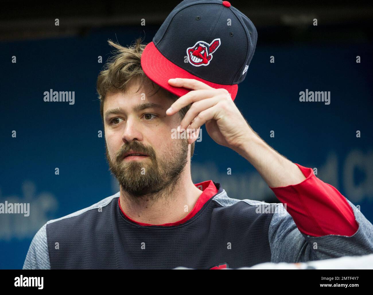 Cleveland Indians relief pitcher Andrew Miller is shown before a ...