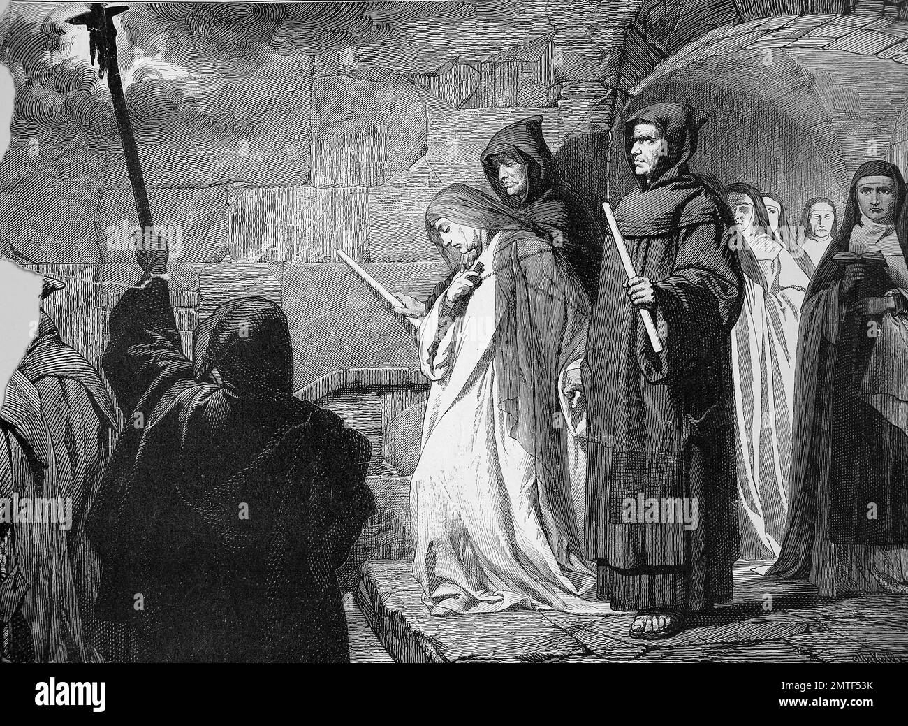 Walling of a nun. Immurement is a form of imprisonment Stock Photo - Alamy