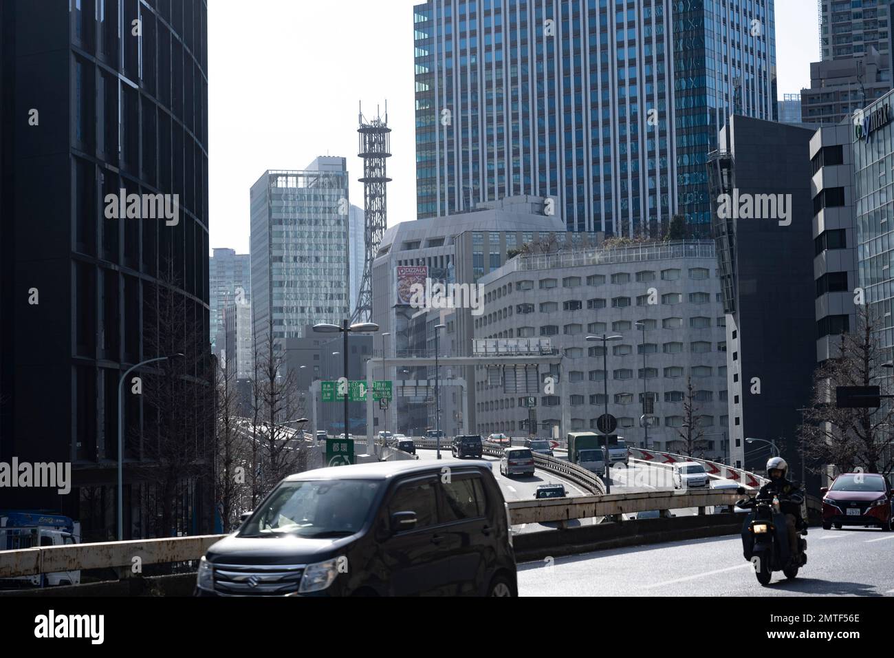 Tokyo, Japan. 1st Feb, 2023. Motor vehicle traffic passing through ...