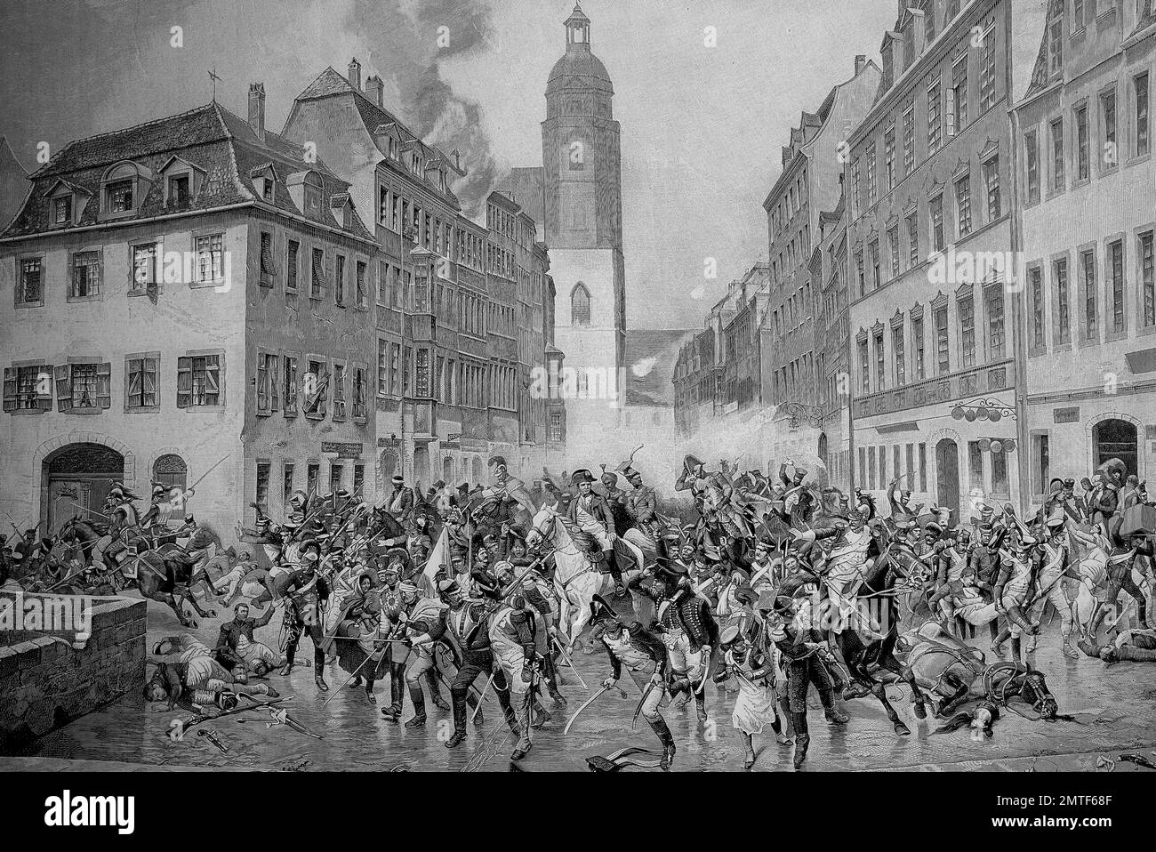 Napoleon's escape through Leipzig Stock Photo - Alamy