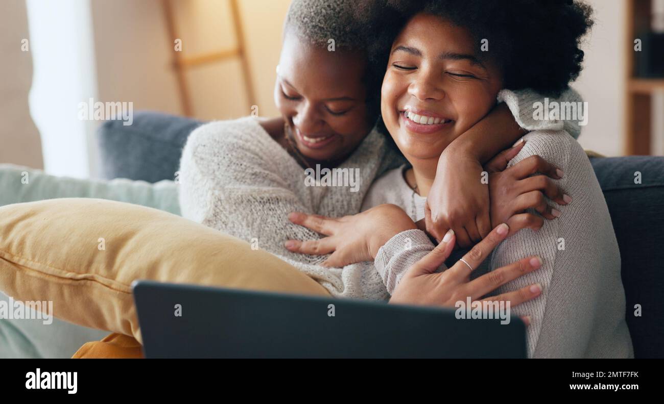 Congratulations hug, happy motivation and friends happy about ...