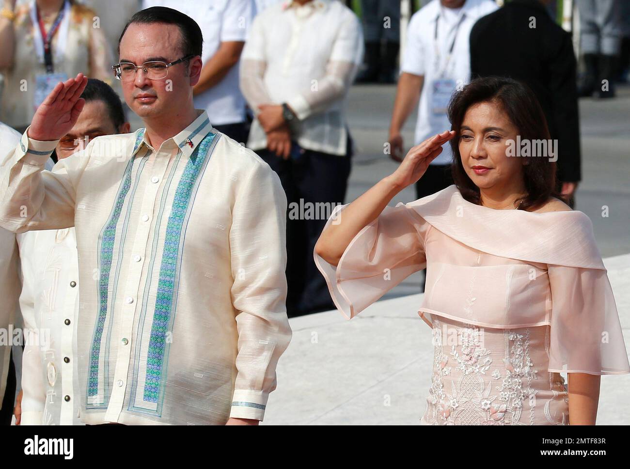 Philippine Vice President Leni Robredo, right, and Foreign Affairs ...