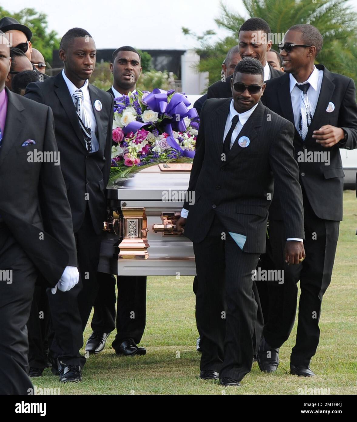 Rihanna joins family and friends at the interment for her grandmother, the late Clara Viola ...