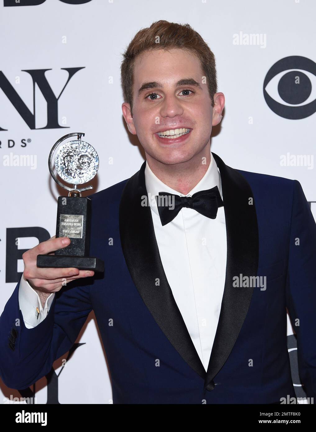 Ben Platt poses in the press room with the award for best performance ...