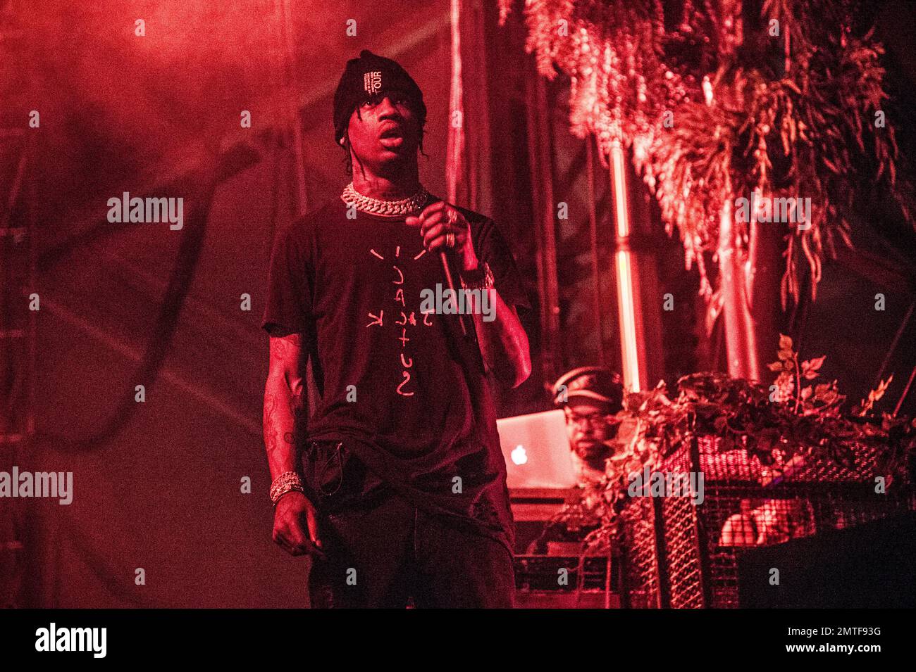 Travis Scott performs at the Bonnaroo Music and Arts Festival on Sunday ...