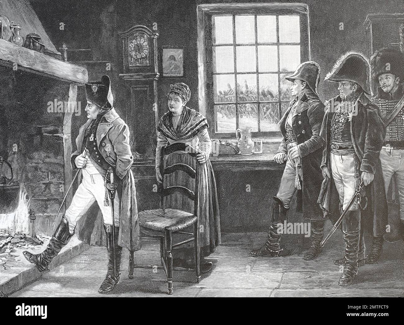 Napoleon before his final decision in the military campaign 1814 Stock ...