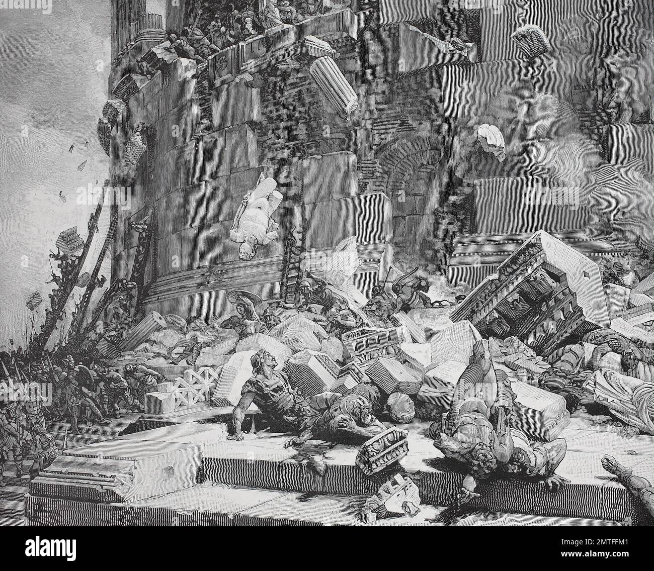 Ostrogoths with the king Bitiges attack Rome in 537, The Romans defend ...