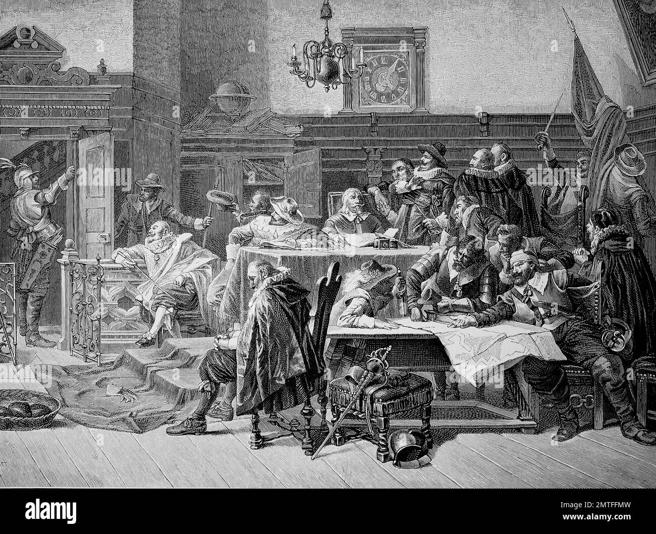 Scene from the battle of Stralsund, Germany. Siege of Stralsund was a ...