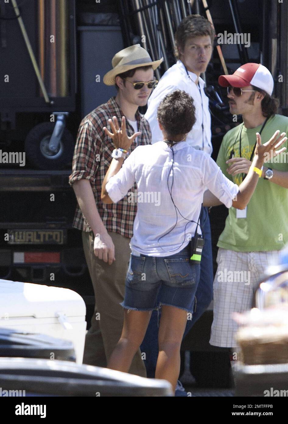 EXCLUSIVE!! Actor Sam Riley hangs out between shoots on the set of his ...