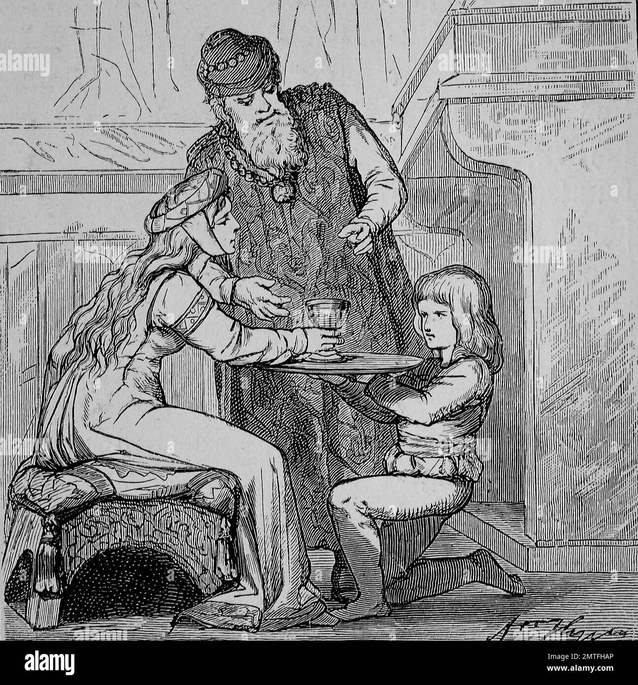 a young boy learns to be a squire, that was the shield- or armour ...