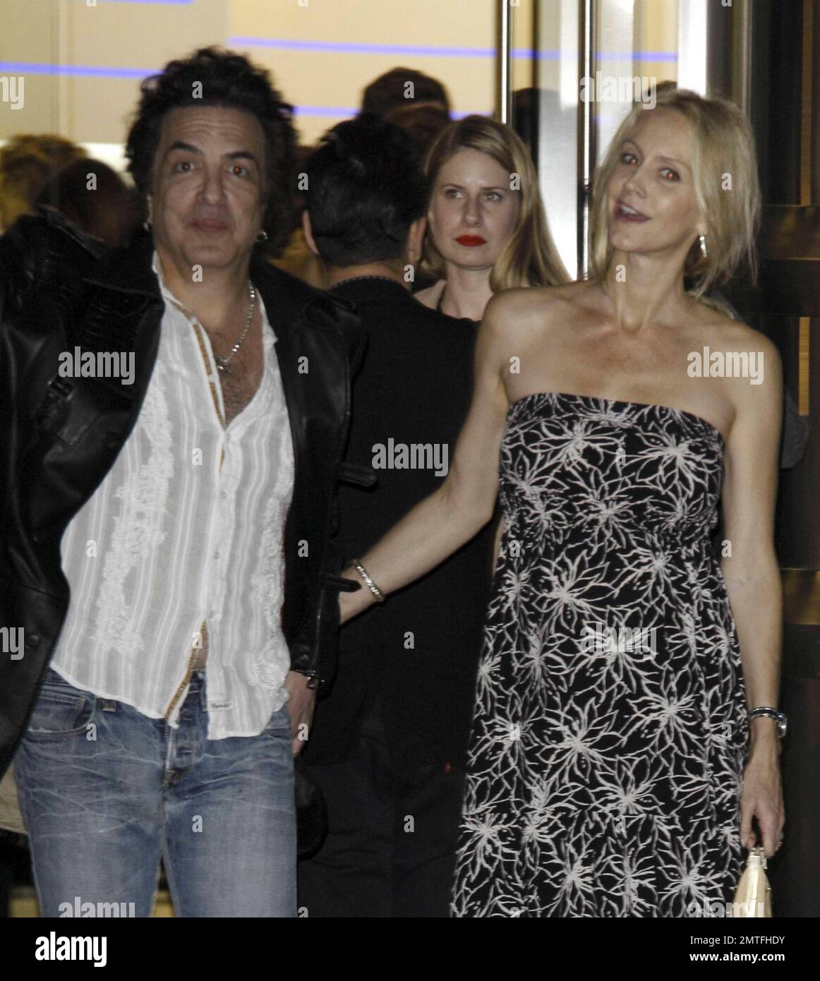 KISS rocker Paul Stanley and pregnant wife Erin Sutton at the Rimowa ...