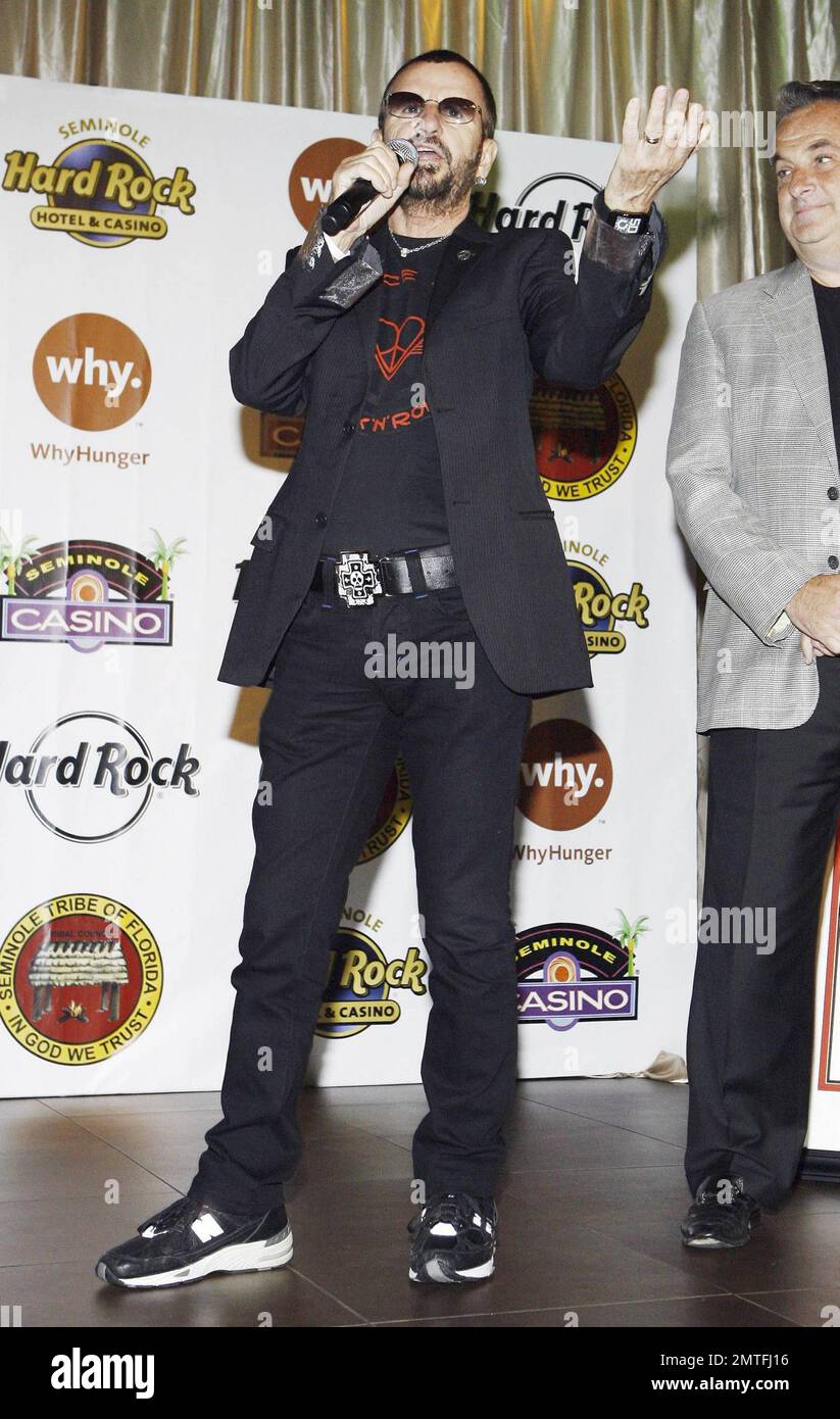 Former Beatle Ringo Starr (Richard Starkey) sings and plays the drums ...